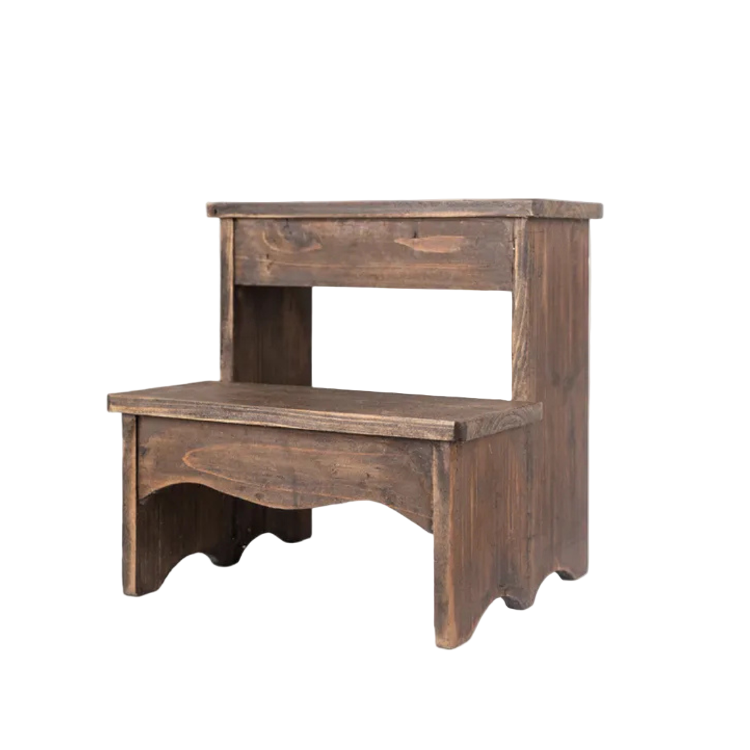 French Country - Wooden Step Stool – Shelf Home + Gifts
